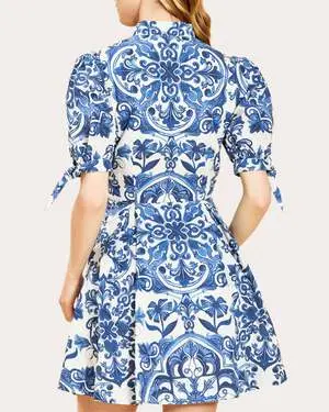 Mestiza New York Brooklyn Floral Poplin Puff-sleeve Mini Dress