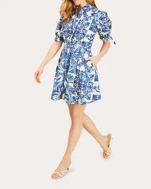 Mestiza New York Brooklyn Floral Poplin Puff-sleeve Mini Dress