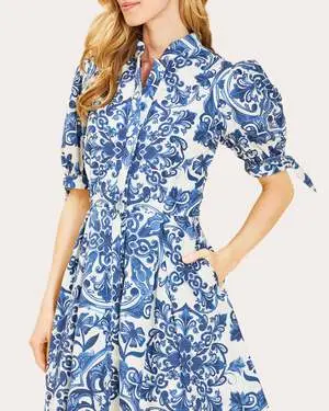 Mestiza New York Brooklyn Floral Poplin Puff-sleeve Mini Dress