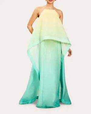 Mestiza New York Mariposa Convertible Organza Train Gown - Multicolor