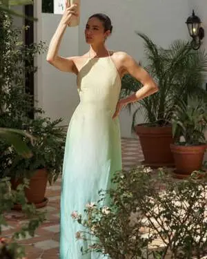 Mestiza New York Mariposa Convertible Organza Train Gown