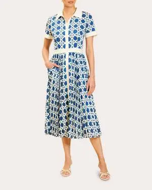Mestiza New York Billie Twill Pleated Shirt Dress - Blue