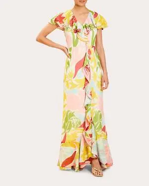 Mestiza New York Fernanda Floral Chiffon Gown