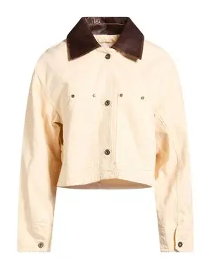 Sandro Organic Cotton Jacket With Leather Trims