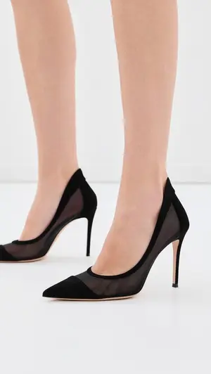 GIANVITO ROSSI Camoscio Rete Stilettos