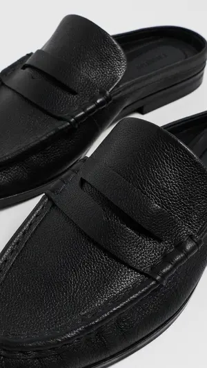 Simkhai Dean Pebbled Leather Loafer Mules