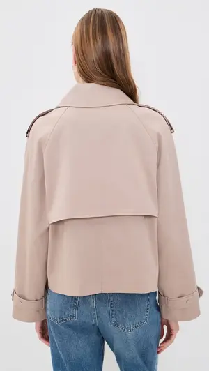 ANINE BING Rickie Cropped Trench Coat