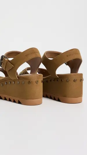 Stella McCartney Elyse Studded Faux Suede Platform Sandals