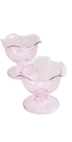 TIZO DESIGN Glass Bowl Set - Pink