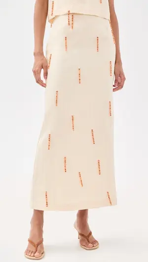 VRG GRL Devyn Linen Midi Skirt