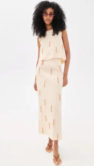 VRG GRL Devyn Linen Midi Skirt
