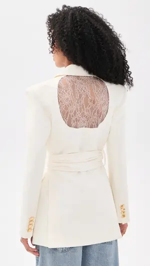 Aje Simone Lace Back Blazer