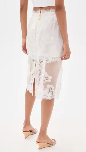 Aje Ophelia Lace Silk Skirt
