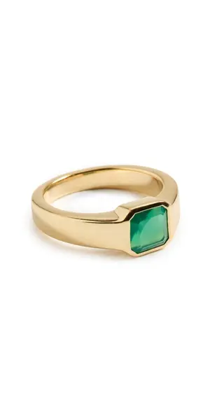 Shashi Pinky Signet Ring - Emerald