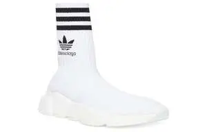 Balenciaga X Adidas Originals Speed 1.0 Sock Sneakers - White/black