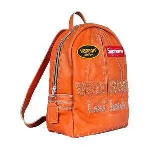 Supreme Fw25 X Vanson Leathers X B.b. Simon Studded Leather Backpack - Orange