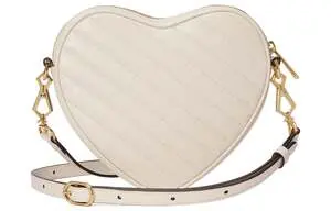 Gucci Interlocking G Mini Heart Shoulder Bag - White