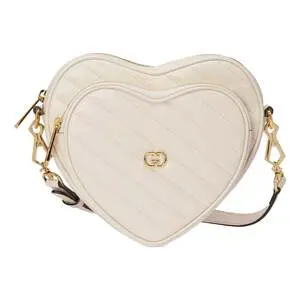 Gucci Gucci Interlocking G Mini Heart Shoulder Bag White