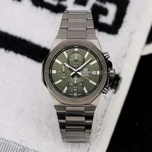 Casio Edifice Chronograph Stainless Steel Watch - Grey/green