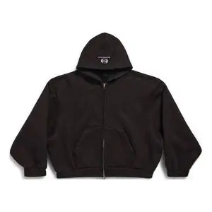 Balenciaga Unity Sports Icon Boxy Zip-up Hoodie - Black