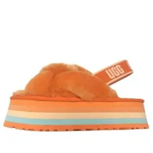 UGG Disco Knot Slide Platform Sandals - Orange/blue