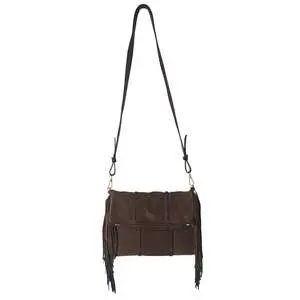 Carlos Falchi Suede Fringe Clutch & Messenger Bag - Brown