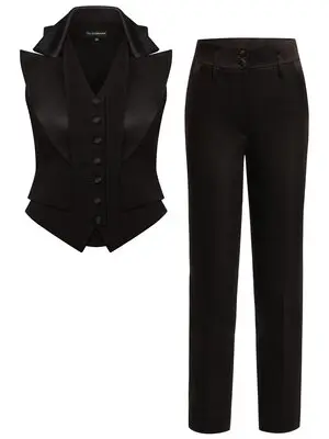 TIA DORRAINE Single-breasted Waistcoat And Tailored Trousers Set