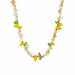 ORMIRO Amalfi Limoncello Beaded Citrine Necklace With Lemon Charms - Yellow