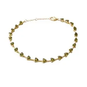 HARFI Peridot Heart Tennis Bracelet In Plated Sterling Silver - Gold