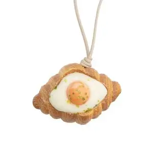 ABSURDE Croissant With Egg Bag Charm - Brown