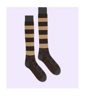 Gucci Gg Striped Wool-blend Socks