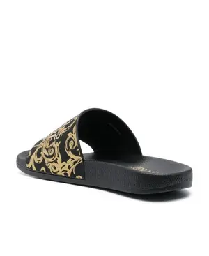 Versace Baroque-print Slides