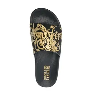Versace Baroque-print Slides