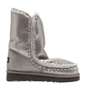 Mou Round-headed Short Boots - Gray