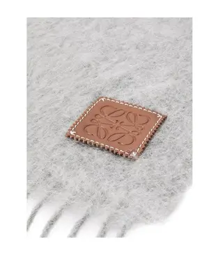 Loewe Logo Patch Fringed Scarf