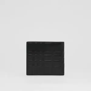 Burberry International Embossed Check Leather Wallet