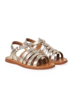 POM D'API Plagette Strap Metallic Leather Sandals
