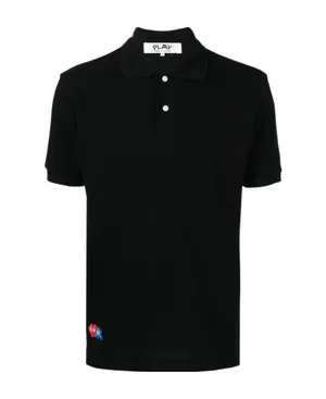 Play Comme Des Garcon Comme Des Garçons Play Short Sleeved Polo Shirt - Black