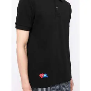 Play Comme Des Garcon Comme Des Garçons Play Short Sleeved Polo Shirt - Black