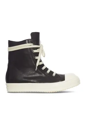 Rick Owens Round Toe High-top Sneakers