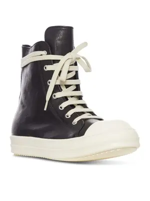 Rick Owens Round Toe High-top Sneakers