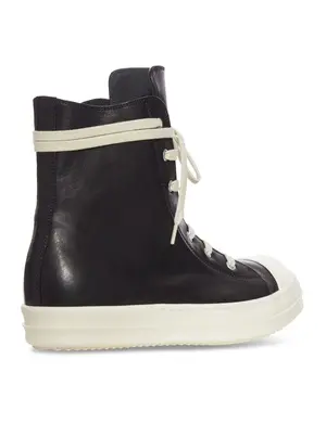 Rick Owens Round Toe High-top Sneakers