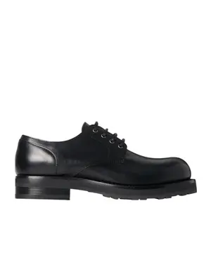 THE ROW Leather Derby Shoes - Black