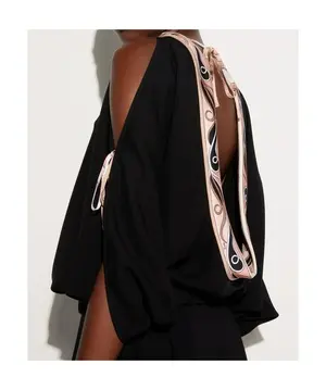 Emilio Pucci Pattern-printed Cape Blouse