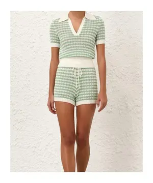 Zimmermann Everley Scallop Knit Short