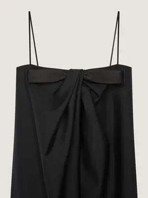 Givenchy Sliced Long Dress In Wool And Mohair With Bow