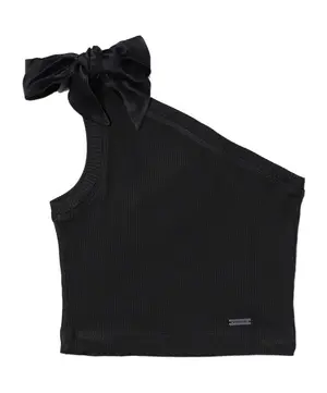 Monnalisa One Shoulder Tank Top - Black