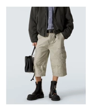 Balenciaga Cropped Cotton Cargo Pants