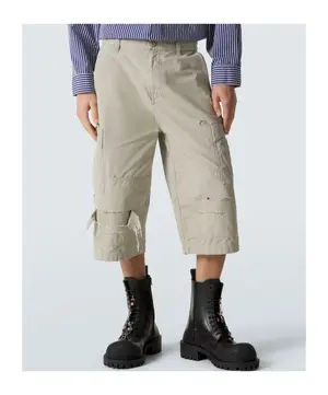 Balenciaga Cropped Cotton Cargo Pants