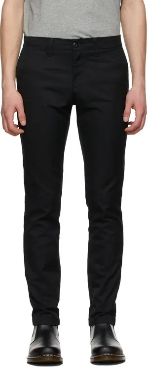 Carhartt Work In Progress Slim Fit Chinos With Zip Fly And Label Detail